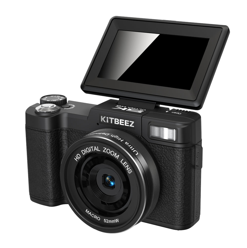 KiTBEEZ KP-4 75MP 180°Flip Screen Selfie 5K Camera